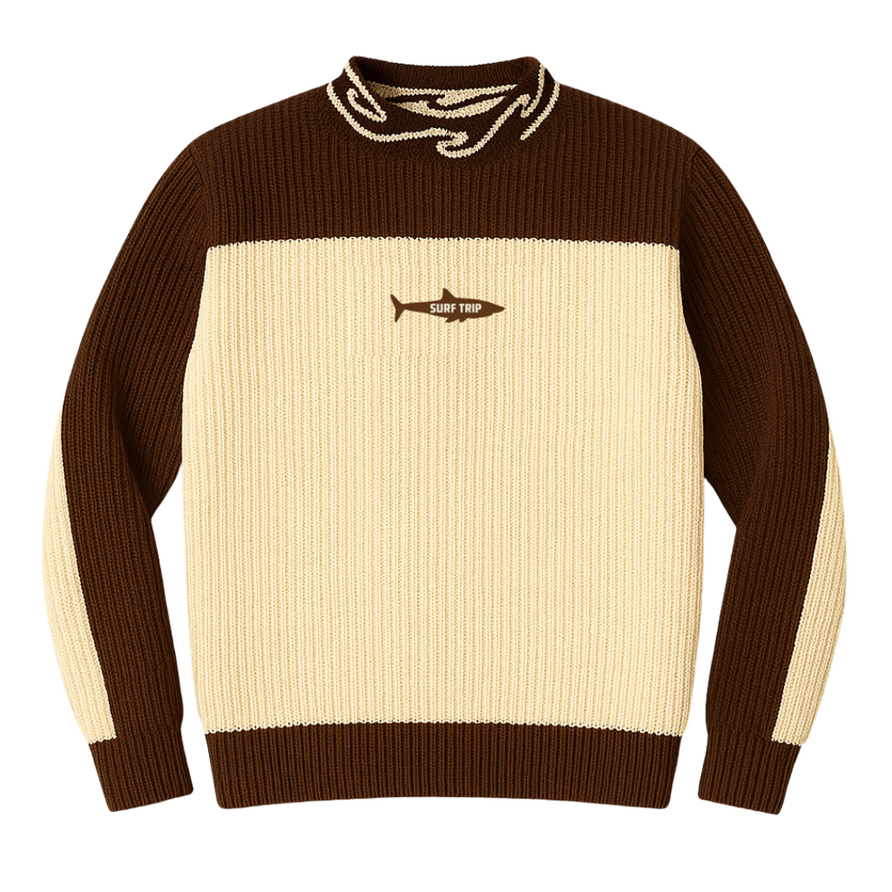 Shark Knit Sweater Brown – Surf Trip Supply